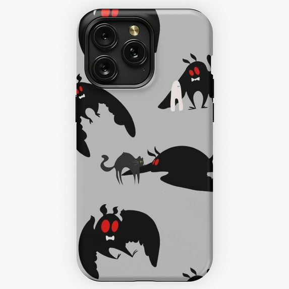 Cute Mothman Cryptid With Bowtie Illustration iPhone Case 17 to 11 Pro ...