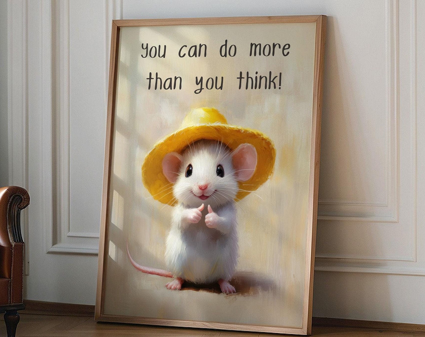 Cute Motivational Mouse Wall Art Print, Inspirational Animal Print ...