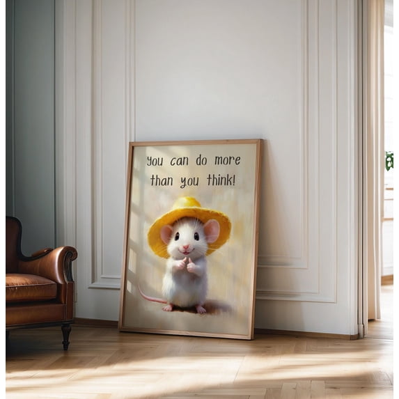 Cute Motivational Mouse Wall Art Print, Inspirational Animal Print ...