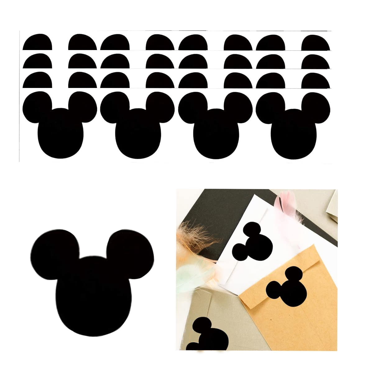 Cute Mouse Head Chalkboard Labels Blackboard Stickers for Decorations ...