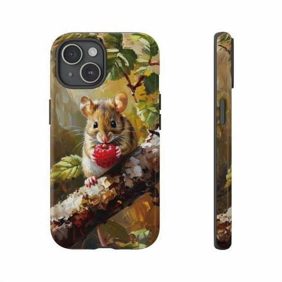 Cute Mouse Illustration Animal Phone Case for iPhone 12 to 17 Nature ...