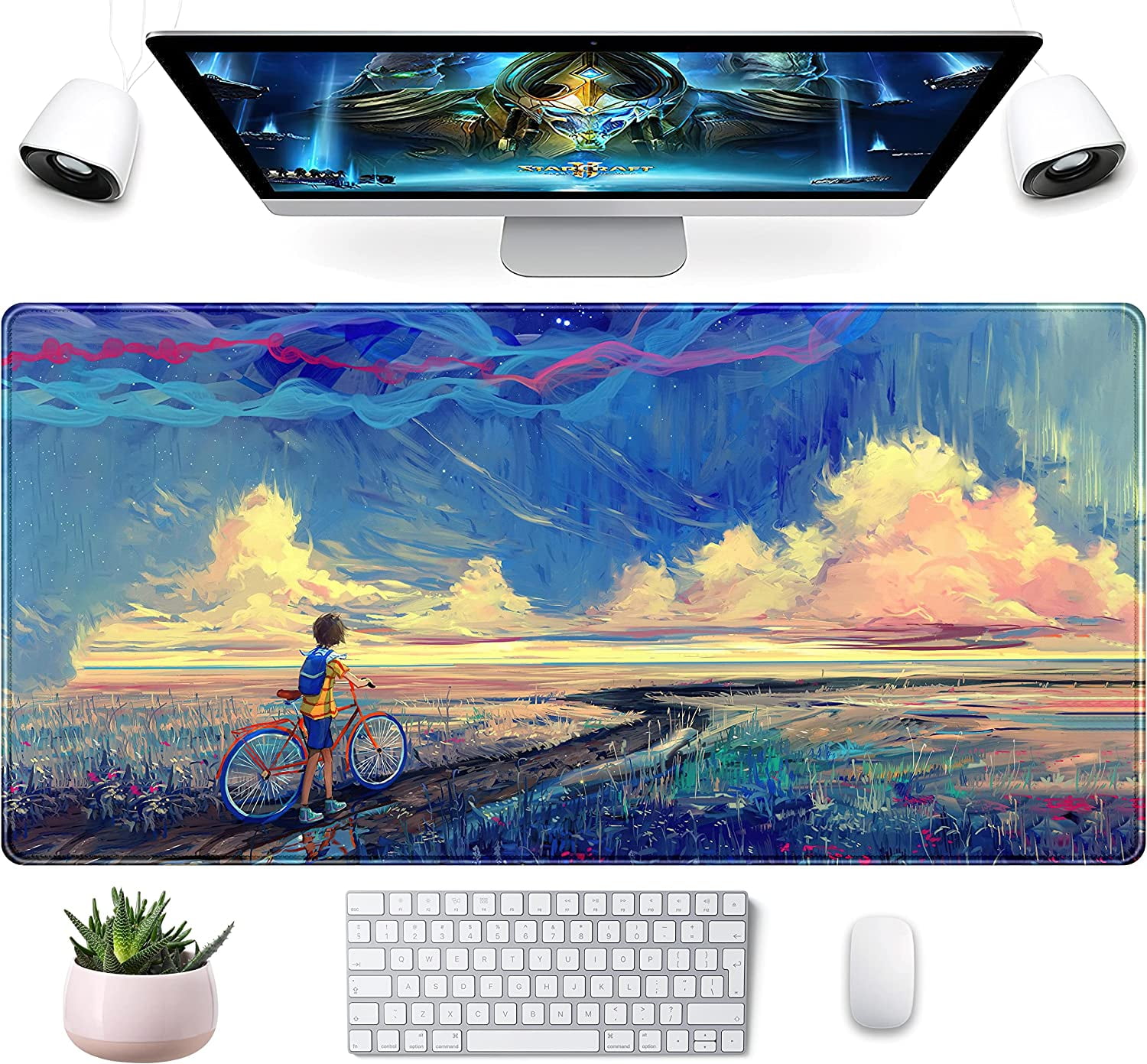 Cute Mouse Pad Kawaii Desk Mat Cartoon Oil Painting Mousepad Desk Pad ...