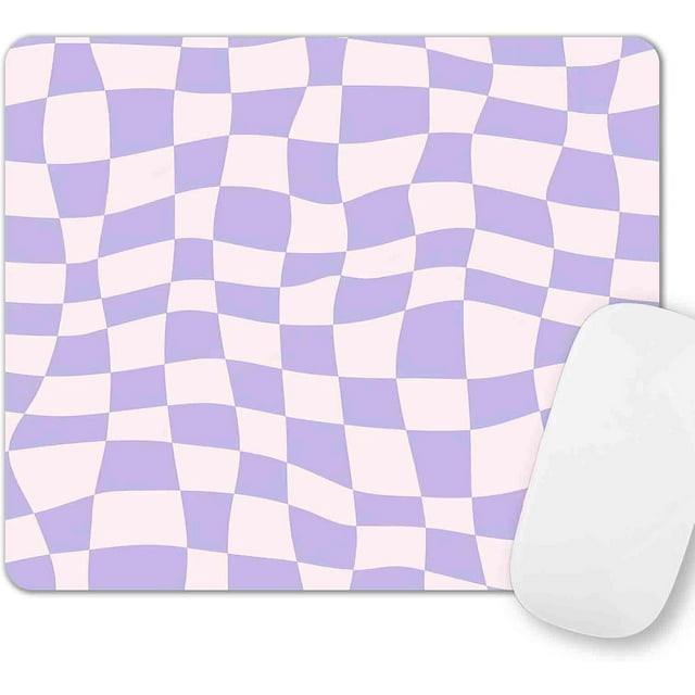 Cute Mouse Pad, Pastel Purple Checkered Mouse Pad, Pink Boho Aesthetic ...