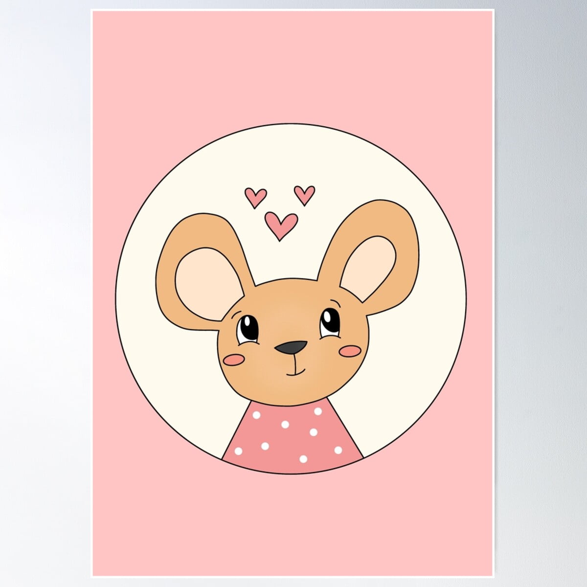 Cute Mouse Poster Wall Art, Modern Wall Decor For Living Room Bedroom ...