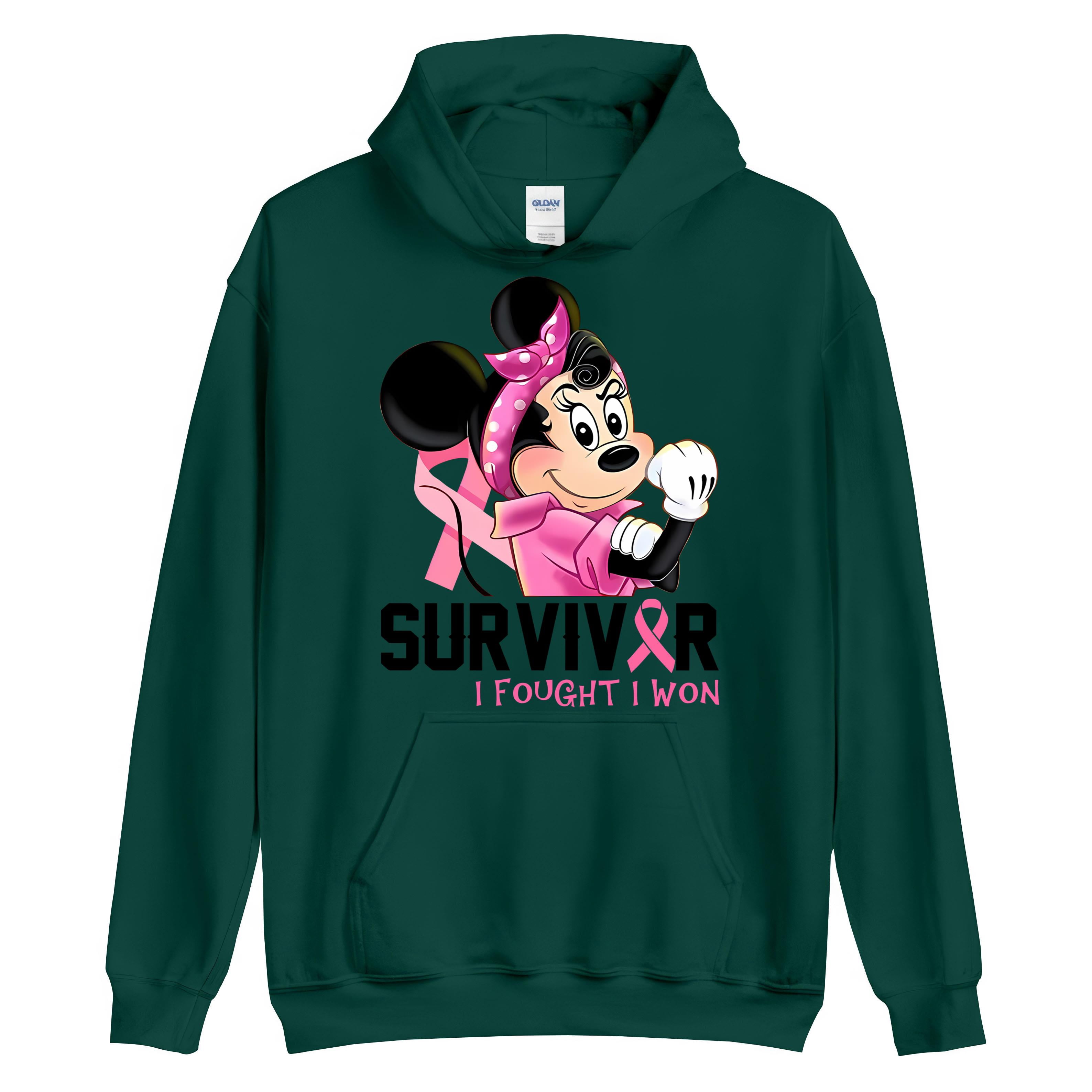 Cute Mouse Style Breast Cancer Awareness Survivor Shirt – I Fought I ...