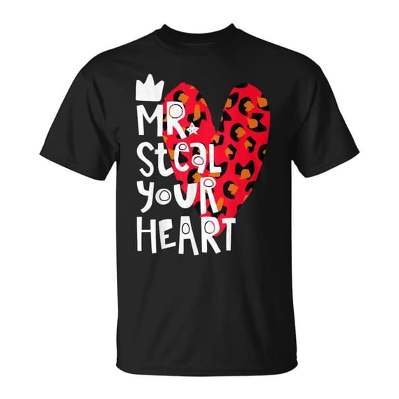 Cute Mr Steal Your Heart Leopard Valentines Day TShirt - Walmart.com