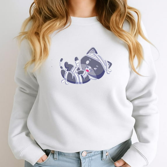 Cute Mummy Cat Laughing Cartoon, Funny Pet Lover Graphic, Undead G2395 ...