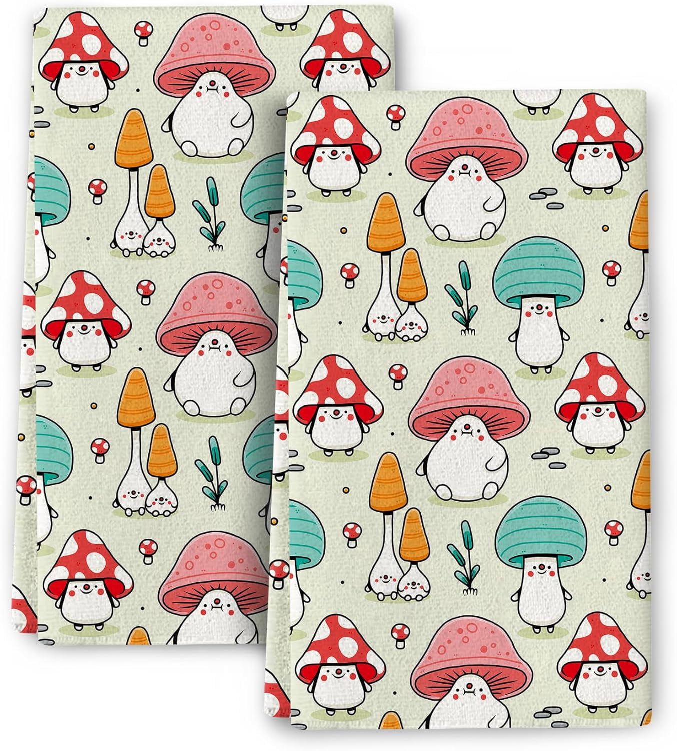 Cute Mushroom Kitchen Towels Decorative Set, Funny Dish Towels ...