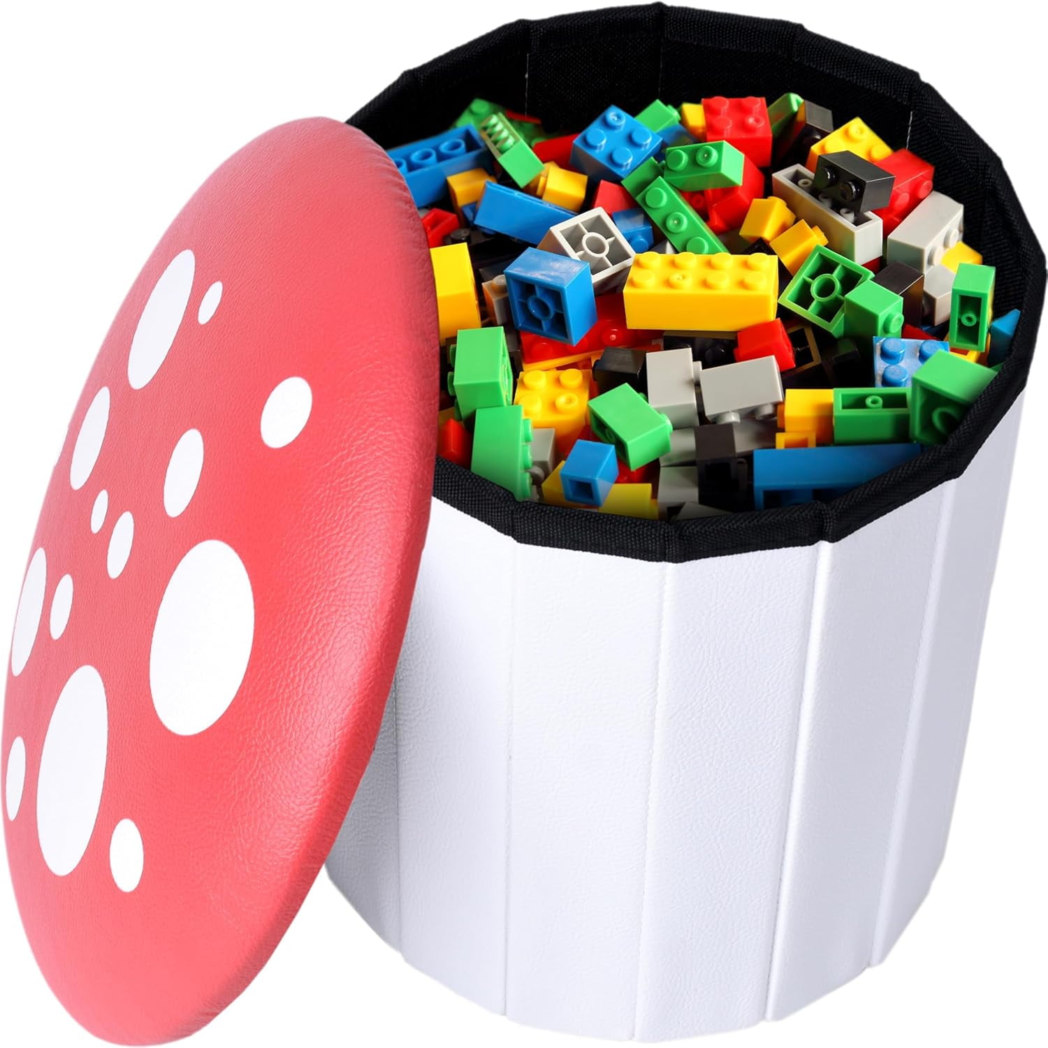 Cute Mushroom Ottoman Stool for Boys & Girls - Multipurpose Storage ...