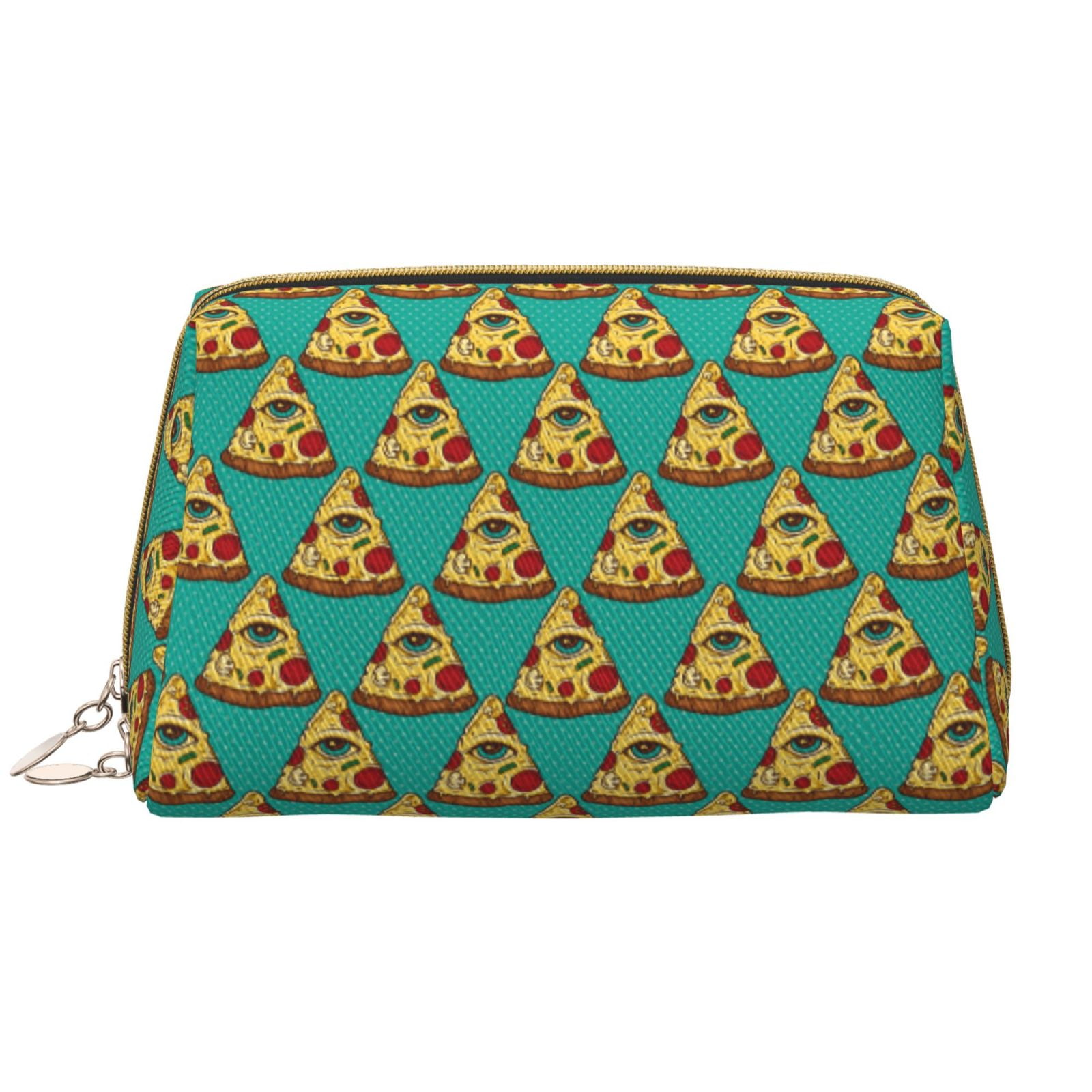 Cute Mushroom Pizza Eye Makeup Bag, Large Capacity Cosmetic Bag ...