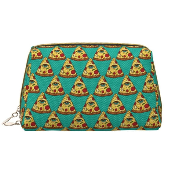 Cute Mushroom Pizza Eye Makeup Bag, Large Capacity Cosmetic Bag ...
