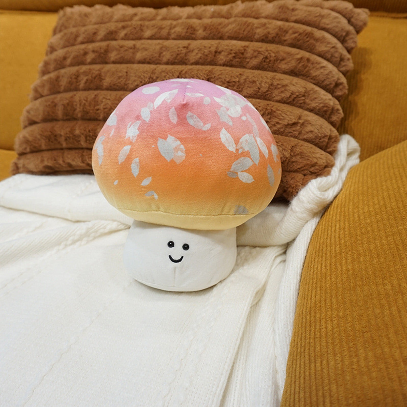 Cute Mushroom Plush Toy, Plush Mushroom Pillow, Pink Mushroom Plush ...