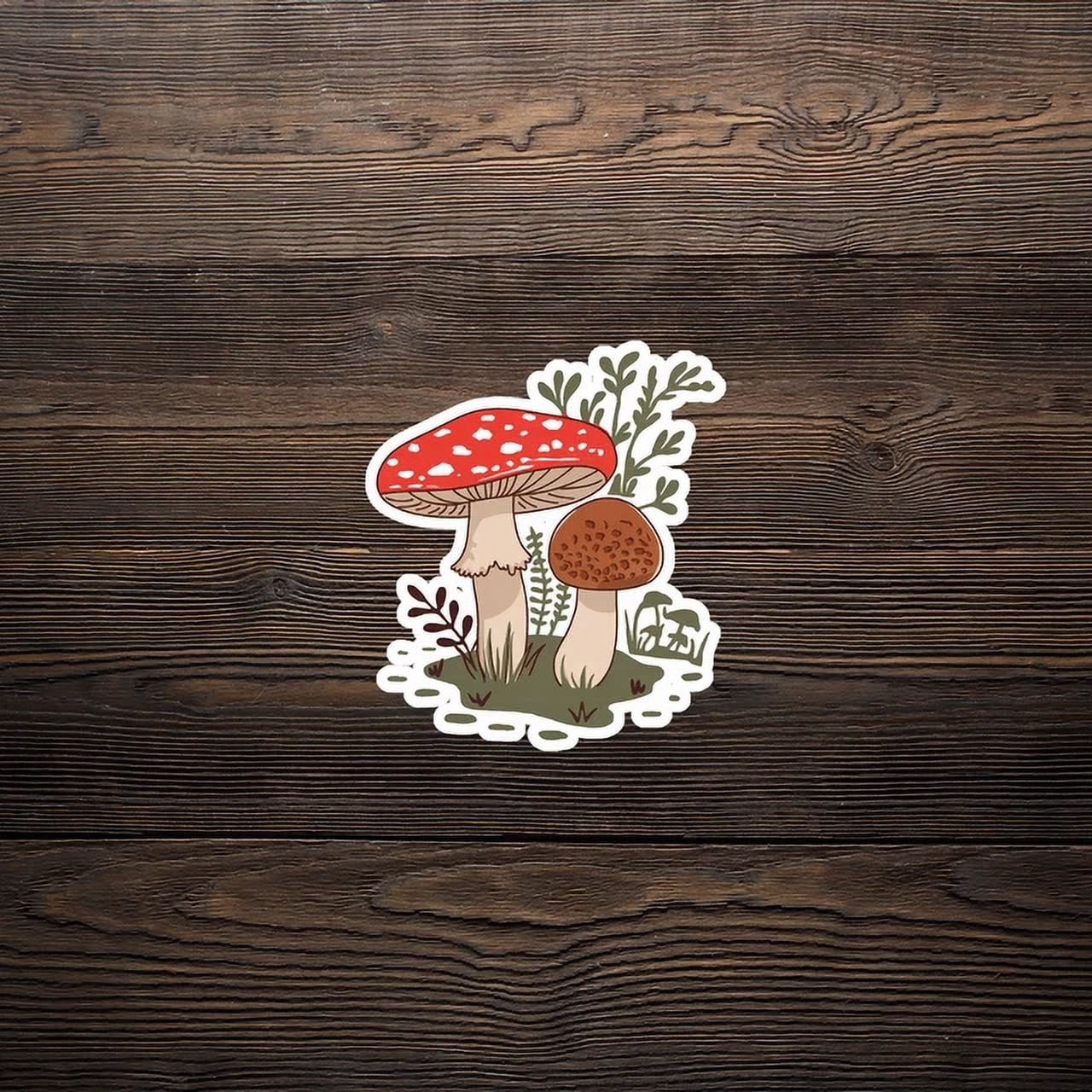 Cute Mushroom Sticker - Colorful Botanical Nature Illustration For ...