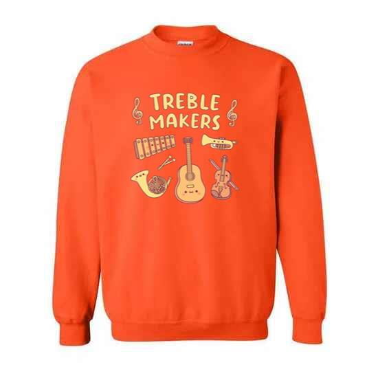 Cute Musical Instruments Treble Makers Funny Music Unisex Sweatshirt up ...