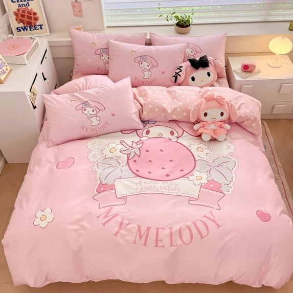 Cute My Melody Bed Duvet Cover Without Filling Pillowcase Home Decorative Gift - Walmart.com