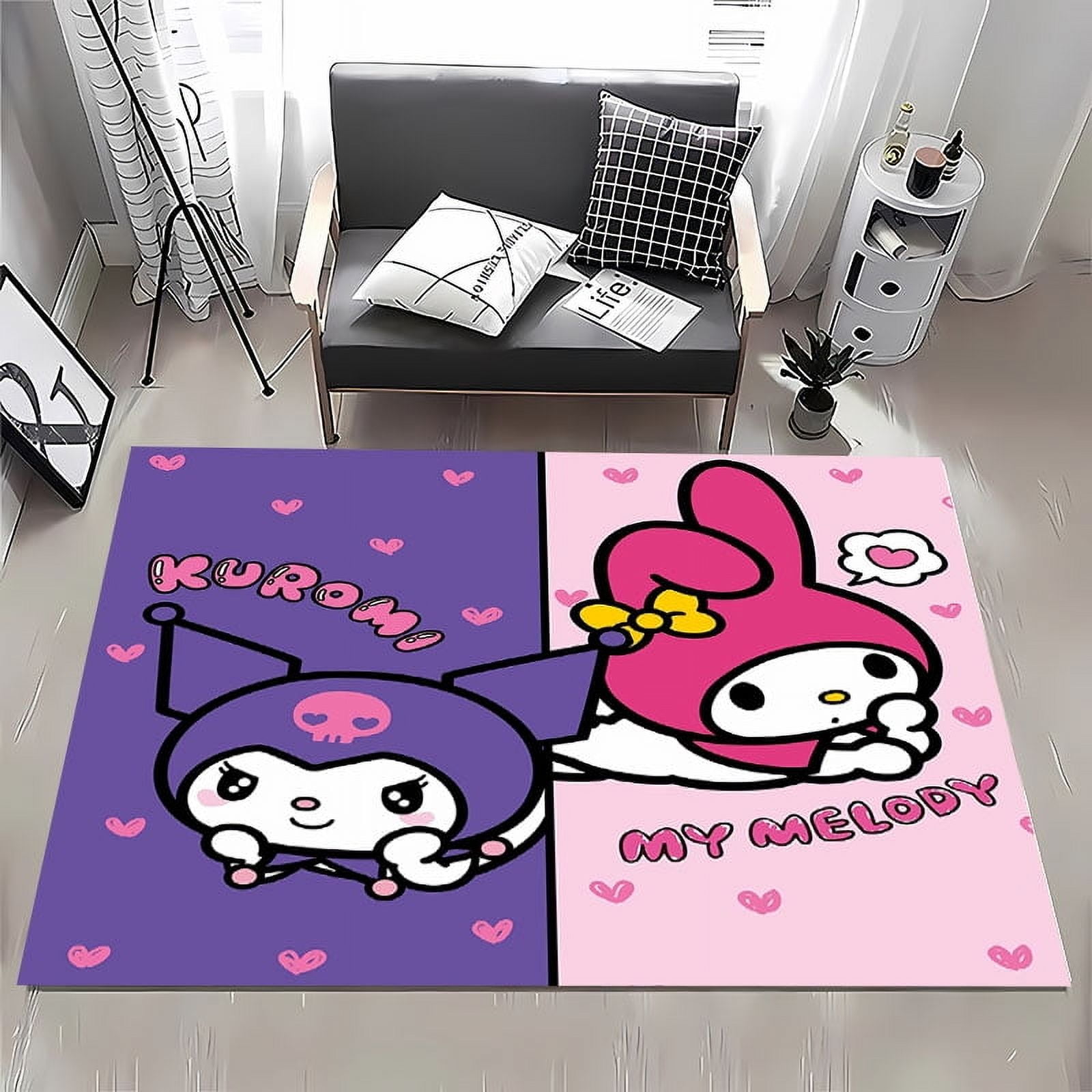 Cute My Melody Kuromi Anime Carpet for Living Room Cartoon Bedroom Sofa ...