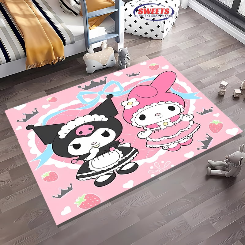 Cute My Melody Kuromi Large Area Carpet for Home Living Room Bedroom ...