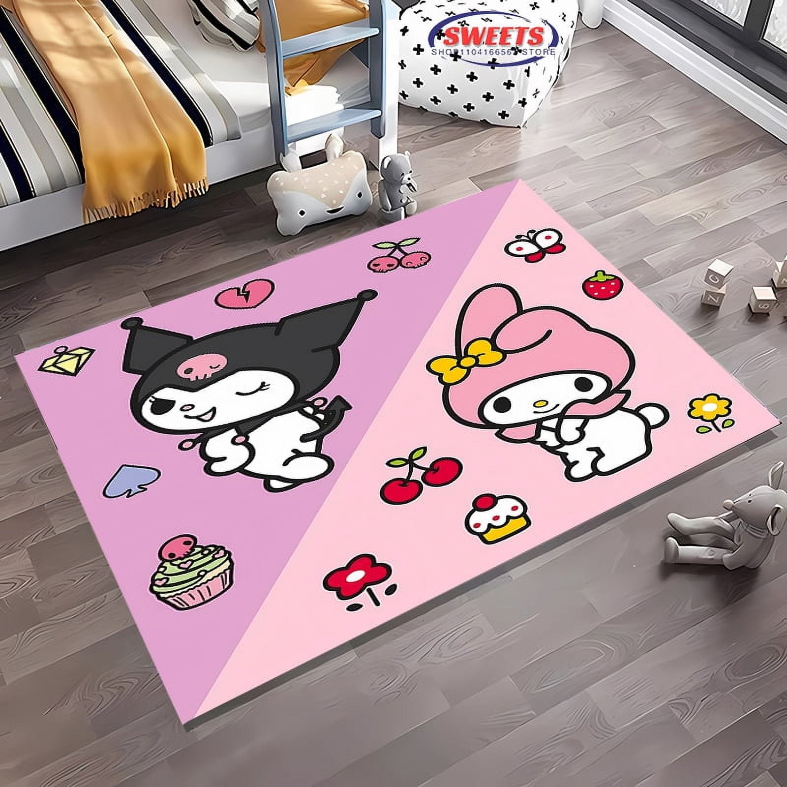 Cute My Melody Kuromi Large Area Carpet for Home Living Room Bedroom ...