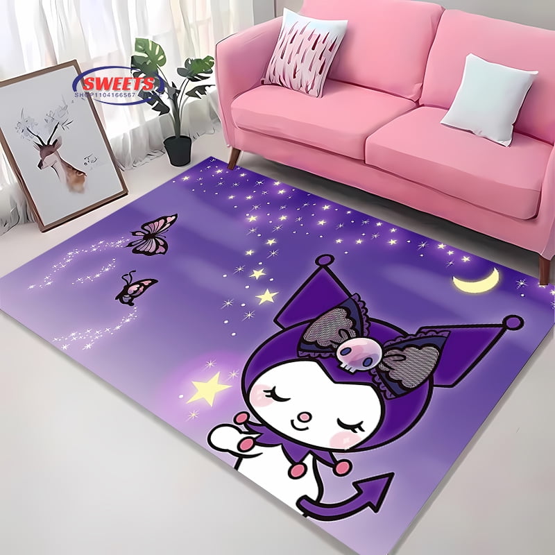 Cute My Melody Kuromi Large Area Carpet for Home Living Room Bedroom ...