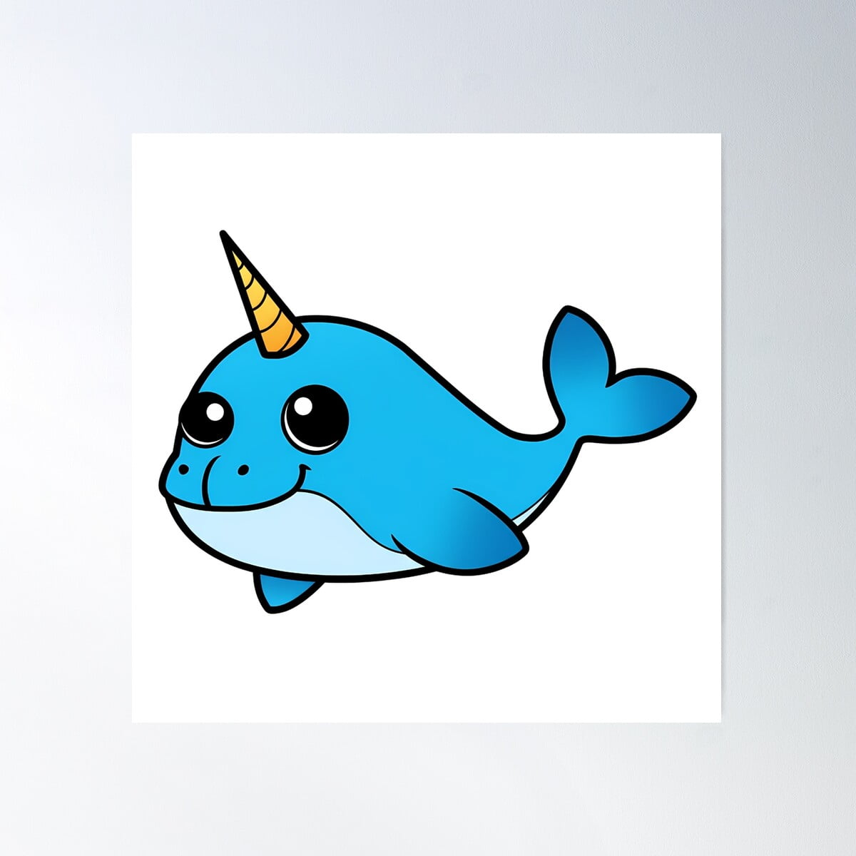 Cute Narwhal - Magical Ocean Unicorn Design Poster Wall Art, Modern ...