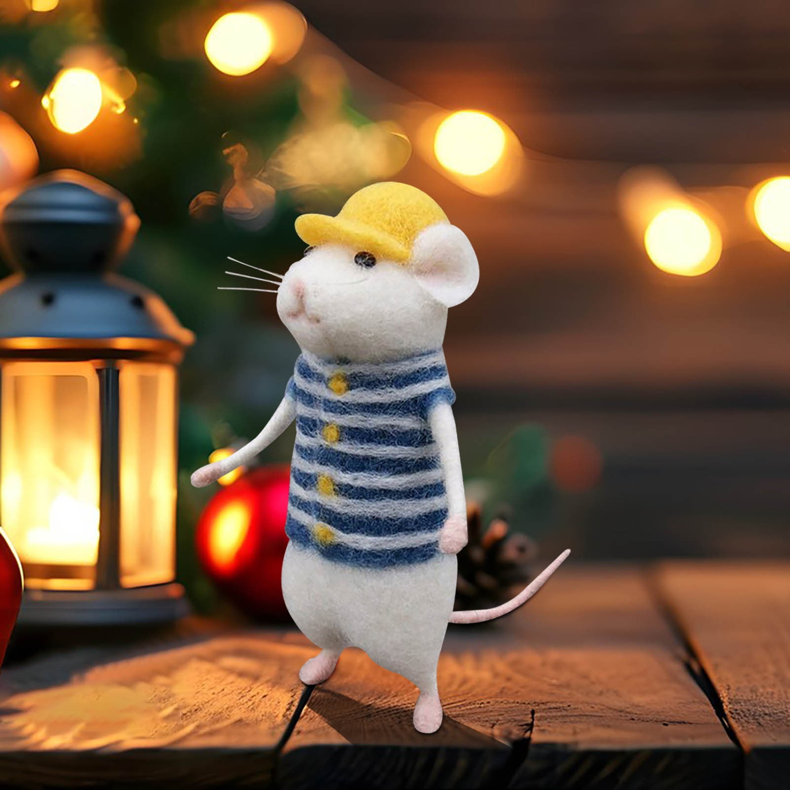 Cute Needle Felted Mouse（DIY Kits),Christmas Wool Felt Mouse Ornament ...