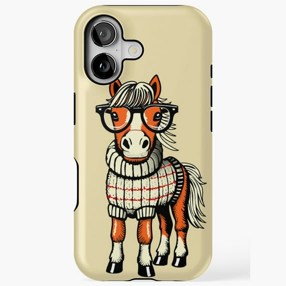 Cute Nerdy Pony in Glasses and Jumper Phone Case 17 16 15 14 13 12 11 ...