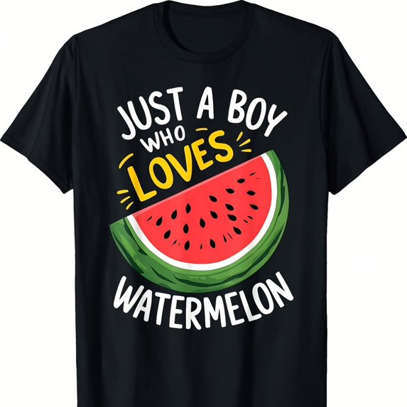 Cute New Watermelons Lovers Just A Boy Who Loves Watermelon T-Shirt ...