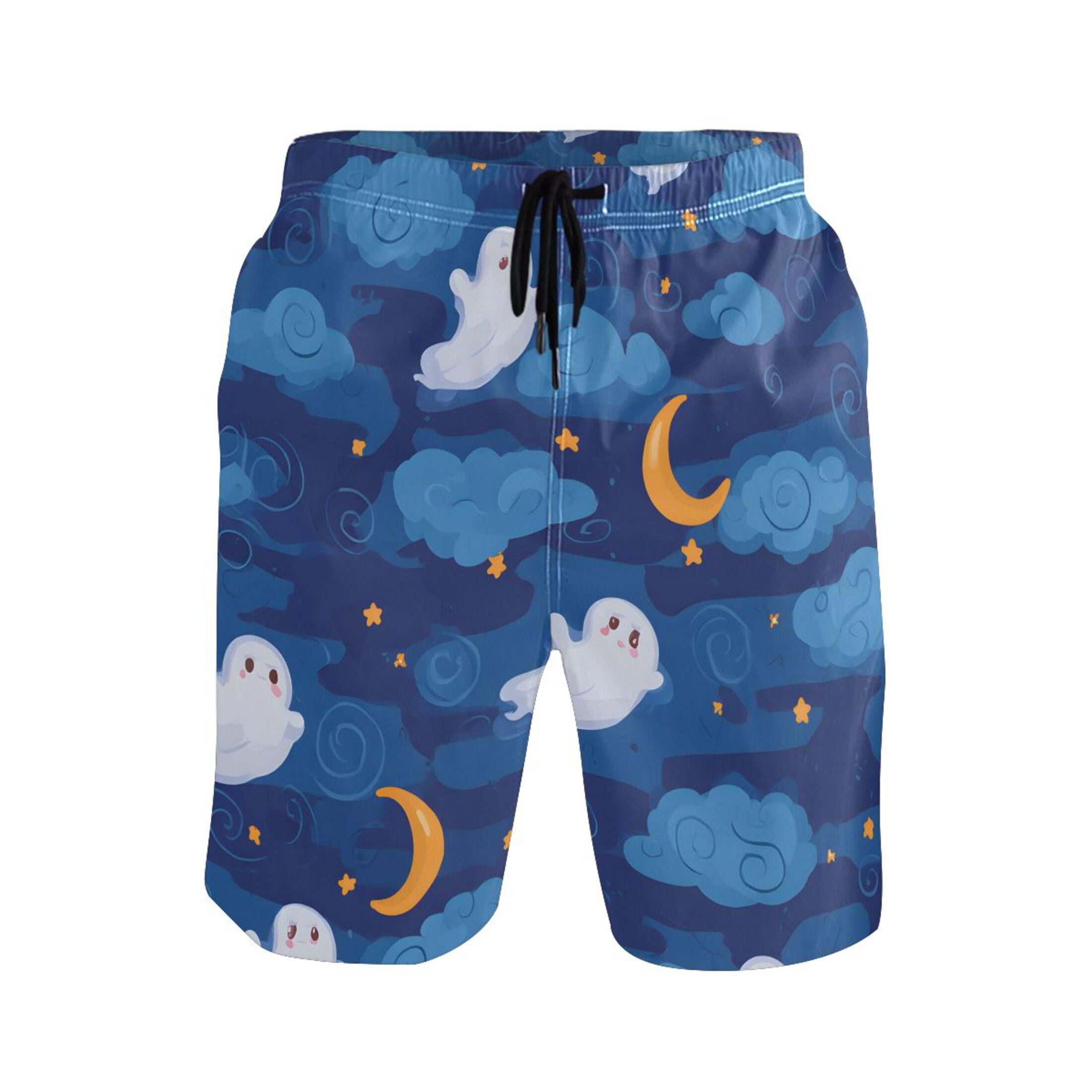 Cute Night Ghosts Mens Swim Trunks Quick Dry Board Shorts Breathable ...