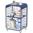Cute Nightstand,Metal Side Table,3-Tier Modern End Table with Storage ...