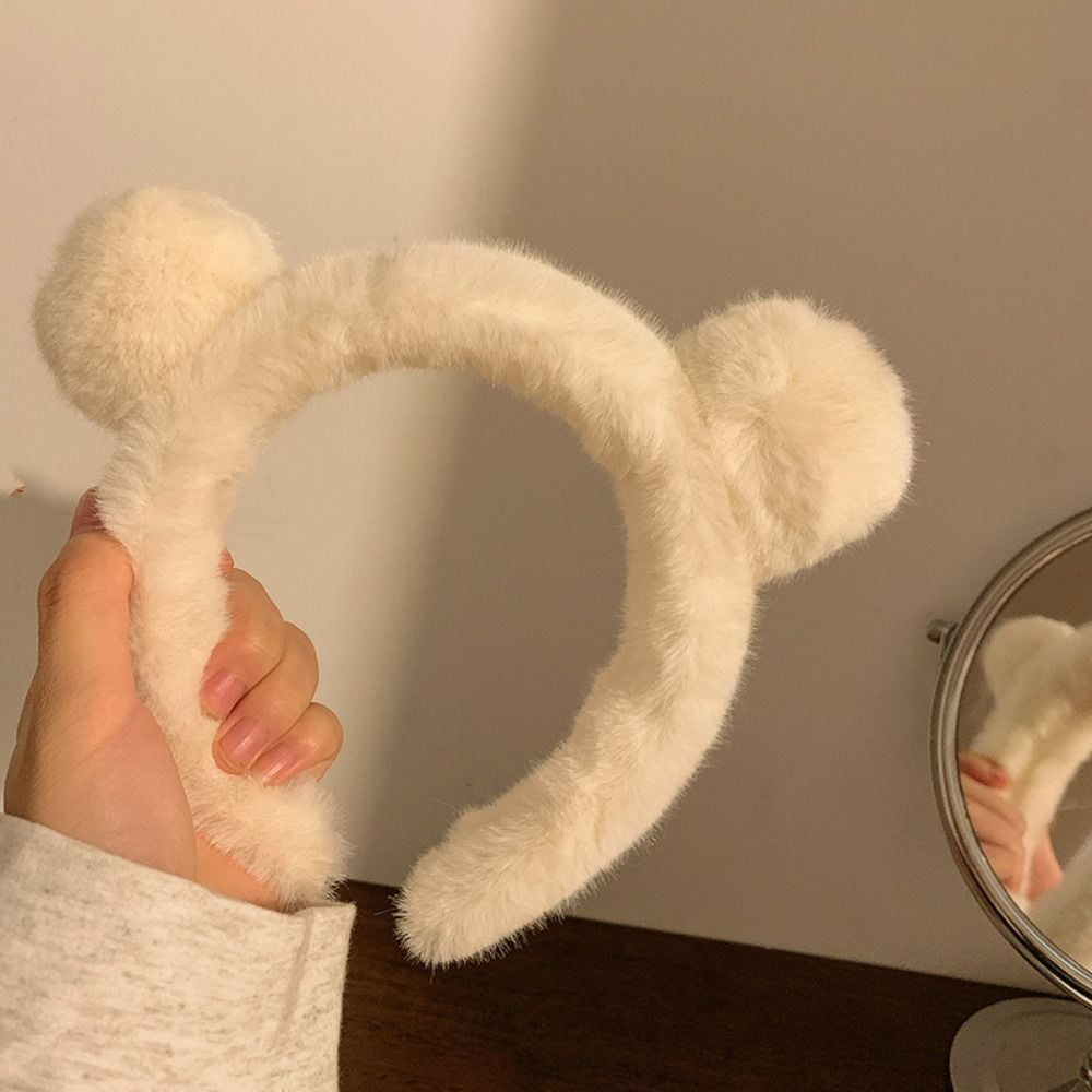 Cute Non-slip Hair Accessories Bear Ear Cartoon Headband Plush Hair ...