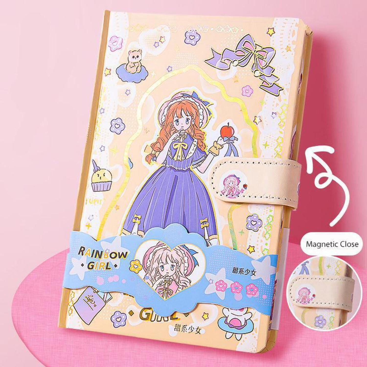 Cute Notebooks for School Magnetic Closure Cartoon Cover Journal ...