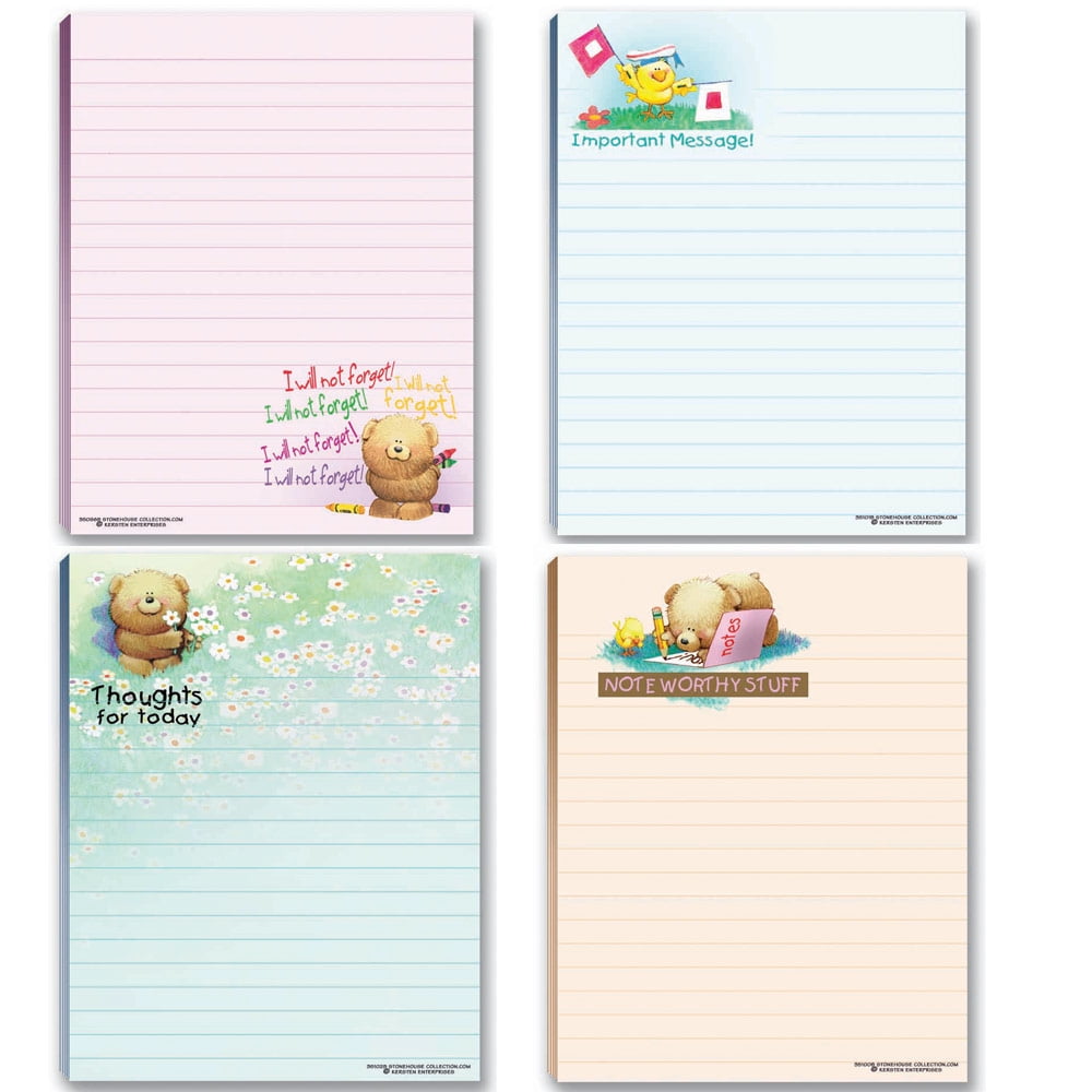 Cute Notepads - 4 Assorted, 50 Sheets Each - Walmart.com
