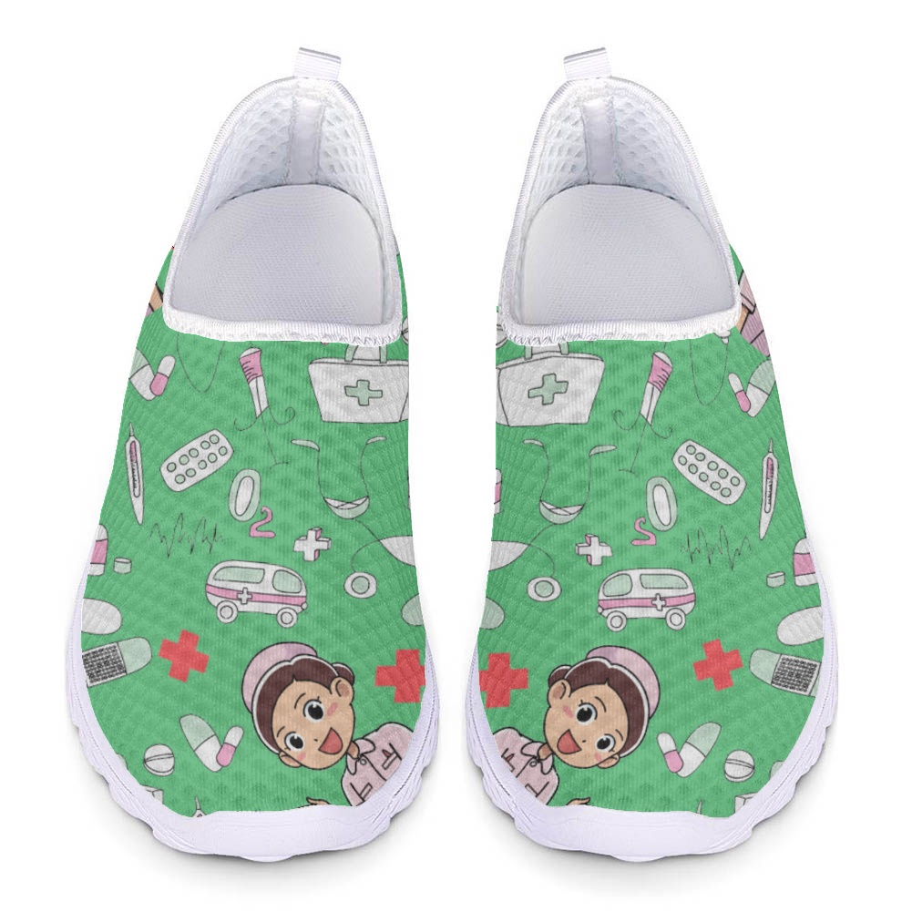Cute Nurse 3D Print Luxury Summer Woman Flats Casual Shoes for Women ...