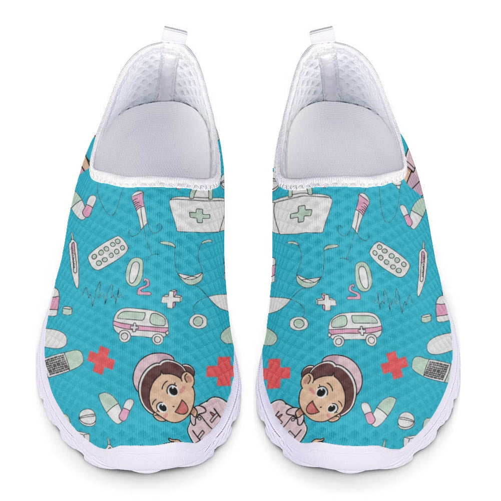 Cute Nurse 3D Print Luxury Summer Woman Flats Casual Shoes for Women ...