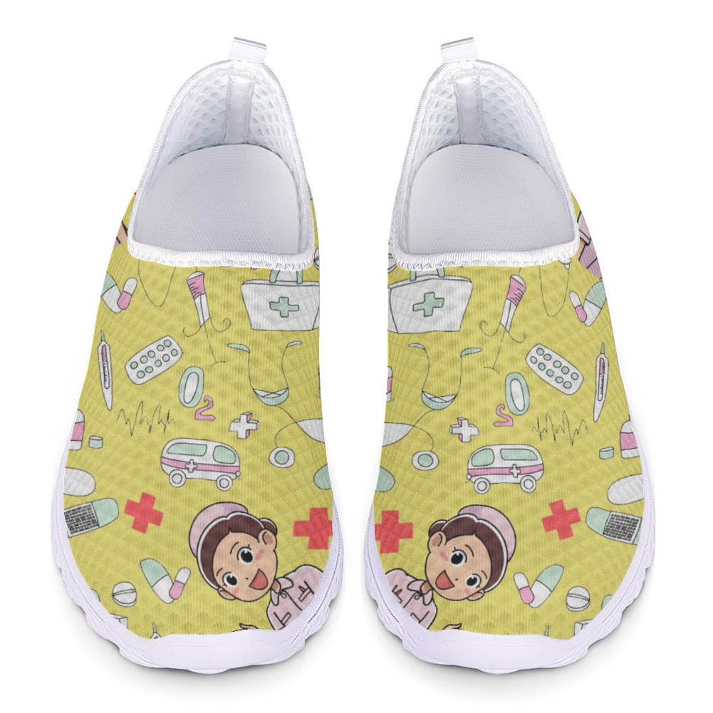 Cute Nurse 3D Print Luxury Summer Woman Flats Casual Shoes for Women ...