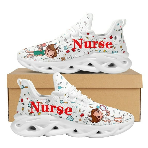 Cute Nurse Design Sneakers Medical Footwear Breathable Mesh Casual ...