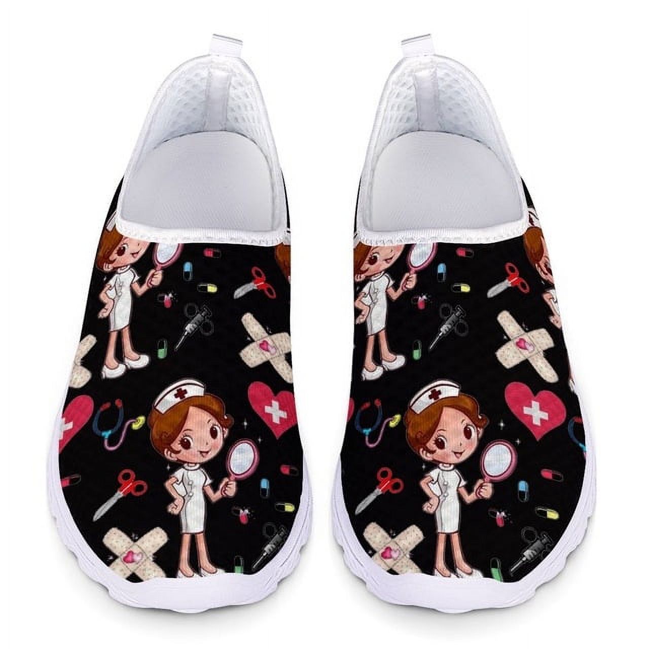 Cute Nurse/Doctor/Hospital Pattern Summer Loafers Woman Slip On Flats ...