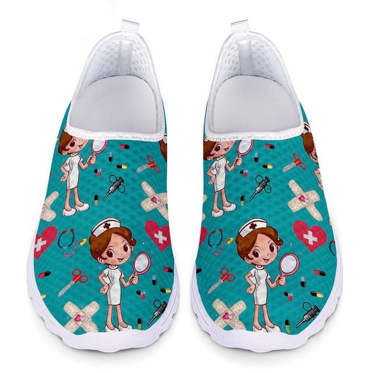 Cute Nurse/Doctor/Hospital Pattern Summer Loafers Woman Slip On Flats ...