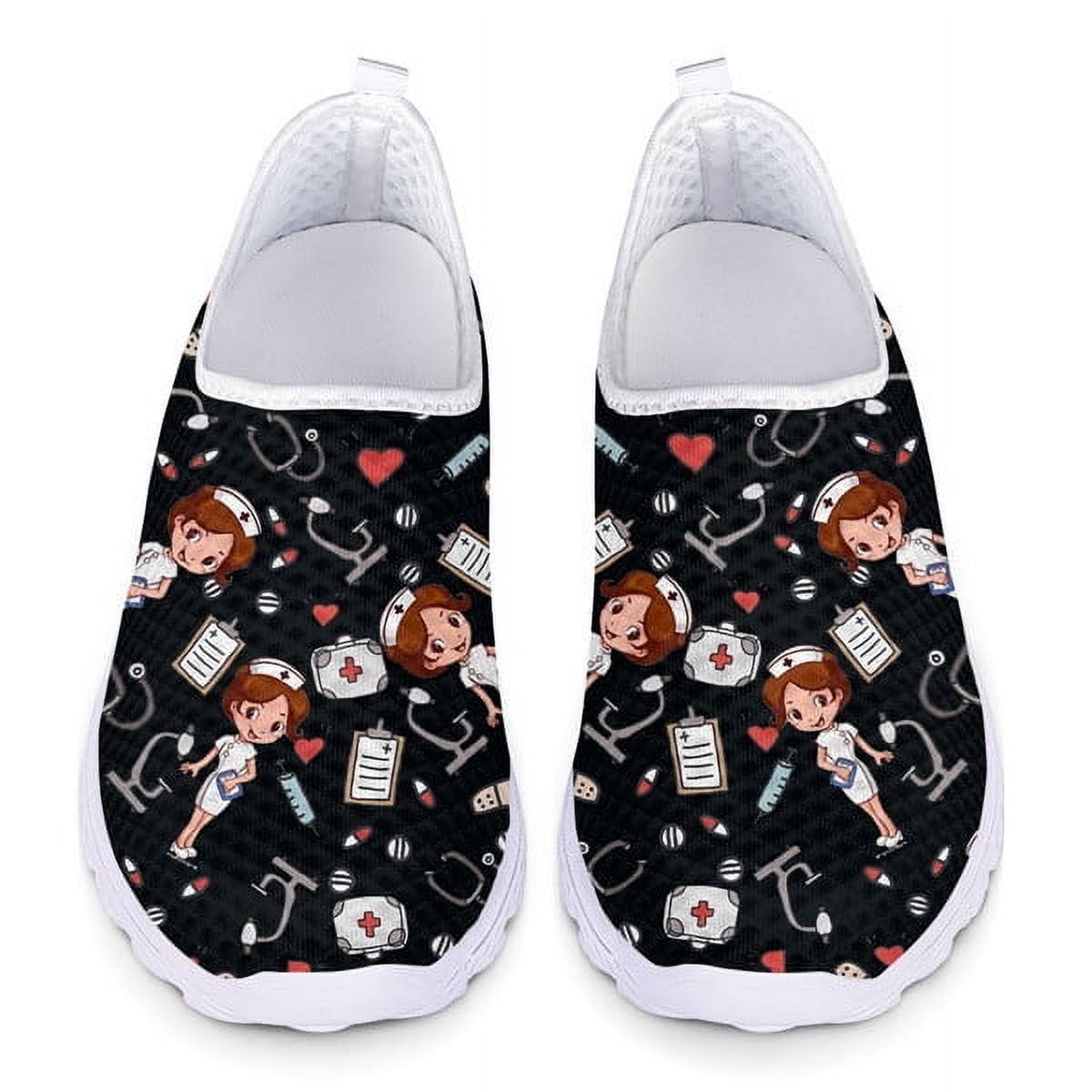 Cute Nurse/Doctor/Hospital Pattern Summer Loafers Woman Slip On Flats ...