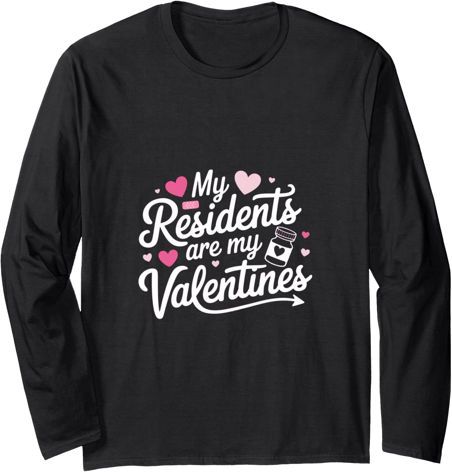 Cute Nurse Doctor Long Sleeve T-Shirt for Valentine's Day with Heart ...