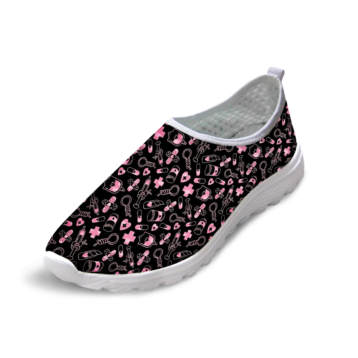 Cute Nurse Doctor Medical Print Casual White Sneakers For Women Jogging ...