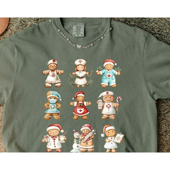 Cute Nurse Gingerbread Shirt, Nurse Shirt, Cookie Nurse Shirt, Xmas ...