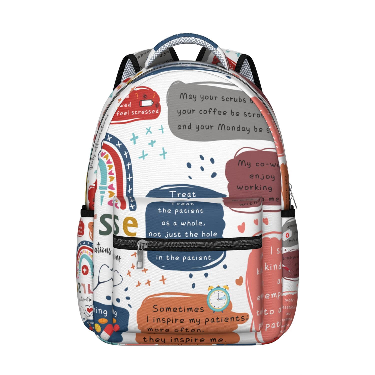 Cute Nurse Students Backpack Nursing Life School Bag with Funny Nurse ...