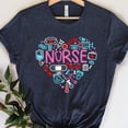 Cute Nurse T-Shirt with Heart-Shaped Medical Icons - Perfect Nurse ...