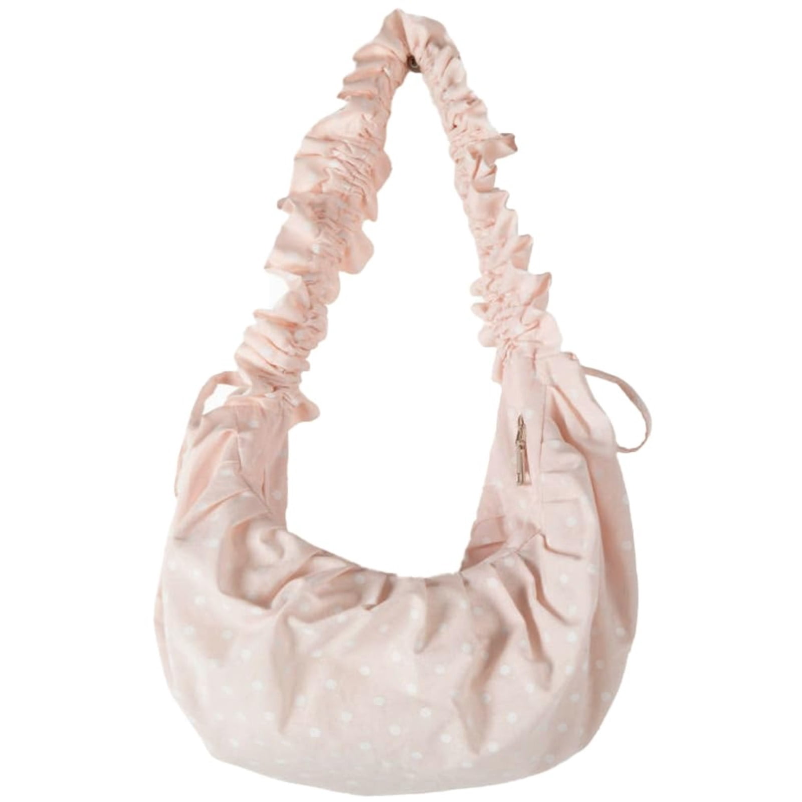 Cute Nylon Polka Dot Shoulder Hobo Bag Casual Retro Pleated Dumpling ...