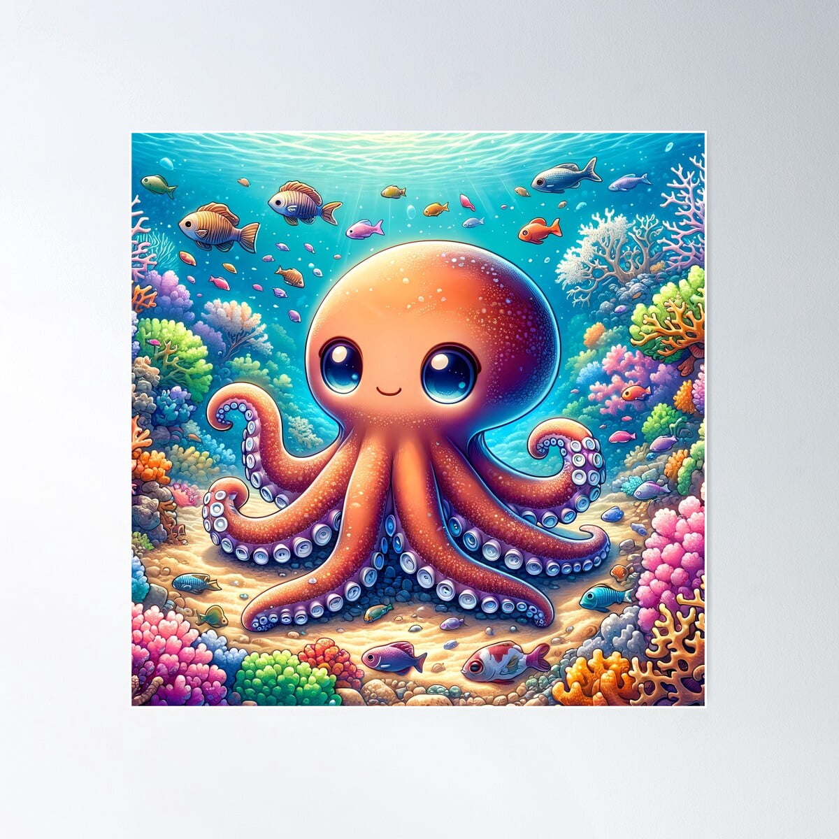 Cute Octopus Ai Generated Art, Anime Style, Kawaii, Underwater Motif ...