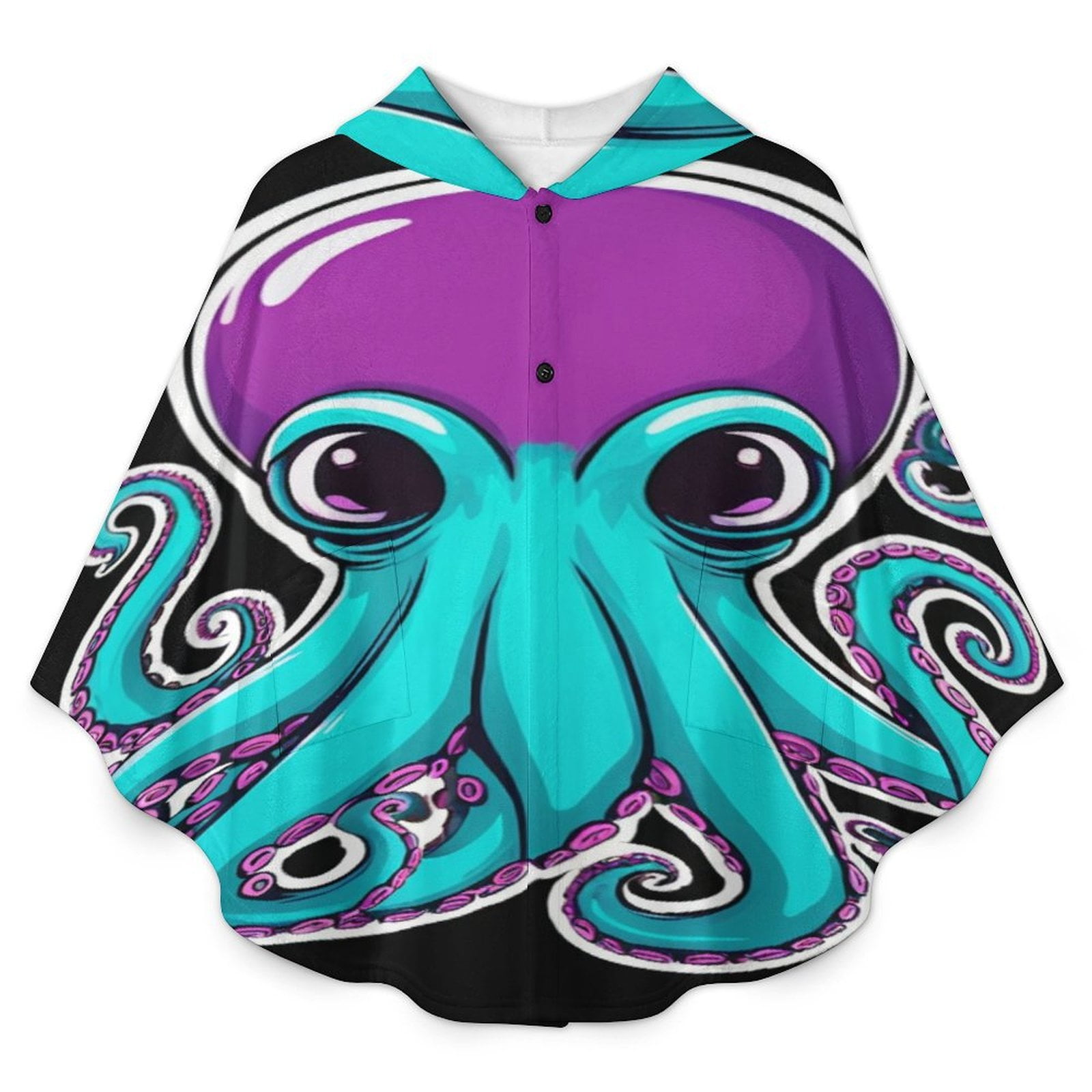 Cute Octopus Design Blanket Oversized Wearable Hooded Blanket Warm ...