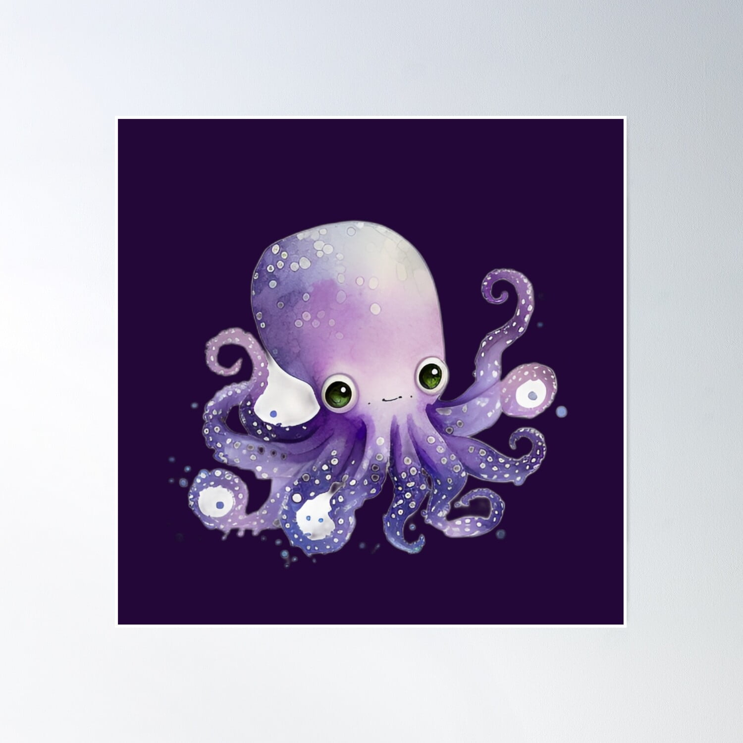 Cute Octopus Poster Wall Art, Modern Wall Decor, 30x30 UNFRAMED ...