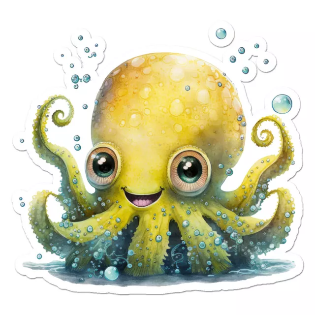 Cute Octopus Sticker Phone Decal Water Bottle Stickers Car Decals ...