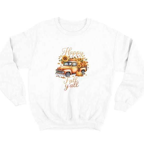 Cute Old Truck Pumpkins Happy Fall Yall Autumn Thanksgiving Graphic ...